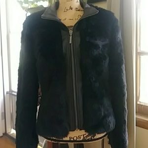 Kensie | Jackets & Coats | Nwot Kensie Black Faux Fur Jacket W Vegan ...